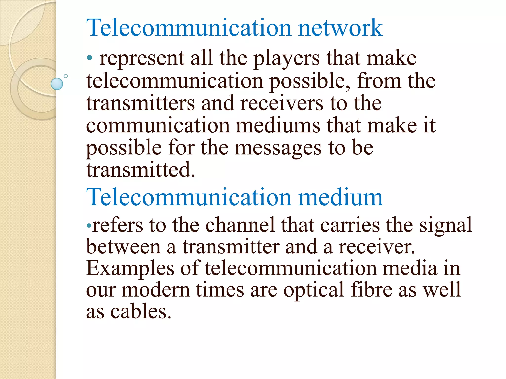 Basic of telecommunication presentation | PPTX