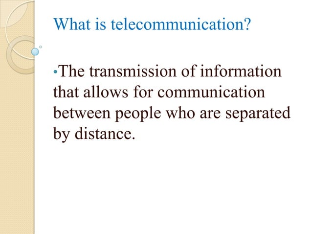 Basic of telecommunication presentation | PPTX | Computer Networking | Computing