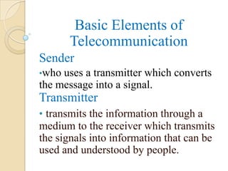 Basic of telecommunication presentation | PPTX