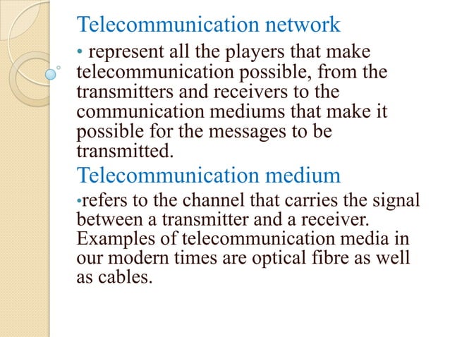 Basic of telecommunication presentation | PPTX | Computer Networking | Computing