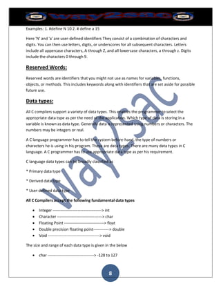 Basic of the C language | PDF