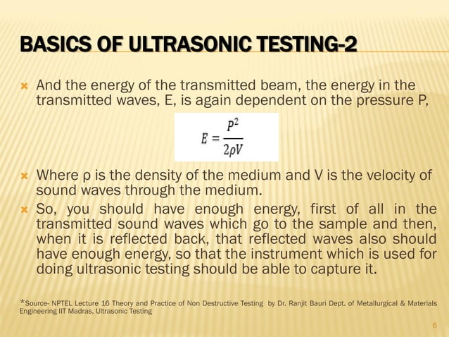 Basic Of Ultrasonic Testing Part 2 By Rohit Sahu Ppt