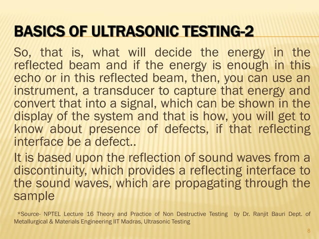 Basic Of Ultrasonic Testing Part 2 By Rohit Sahu Ppt