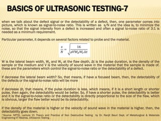 Basic of ultrasonic testing part 7 by rohit sahu | PPT | Free Download