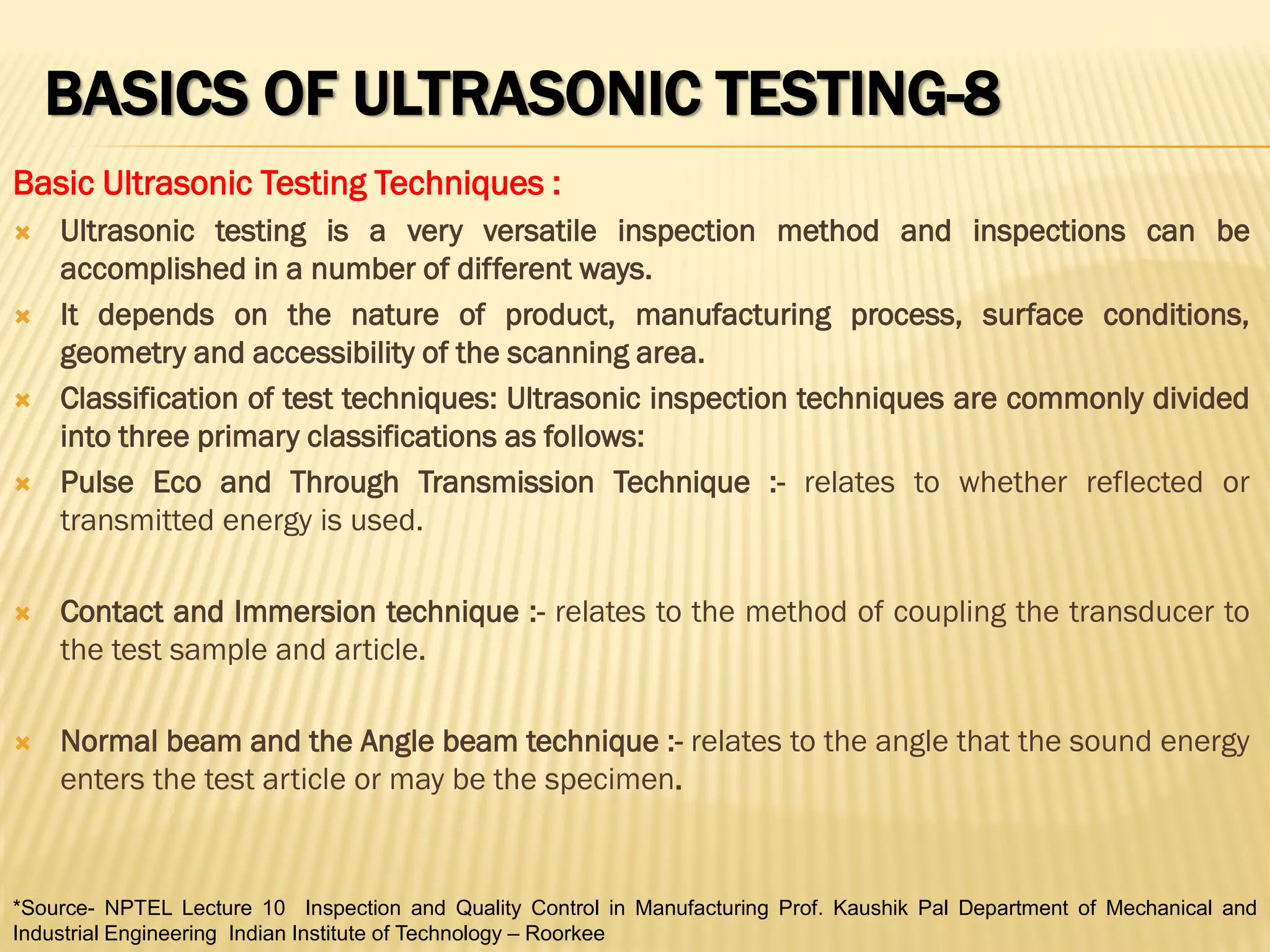 Basic of ultrasonic testing part 8 by rohit sahu | PPT