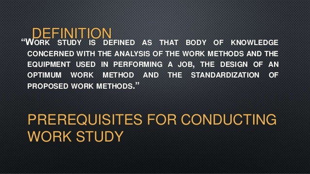 Basic of work study