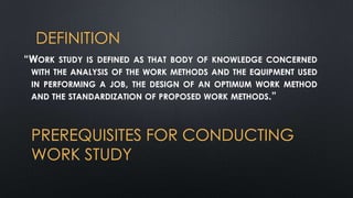 Basic of work study, work measurement & job design om | PPTX | Resume ...