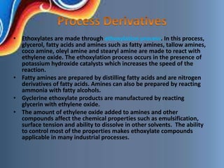 Basic oleochemical and its derivative | PPTX