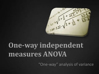 Basic One-Way ANOVA | PPT