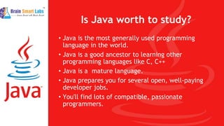 Basic online java course - Brainsmartlabs | PPTX