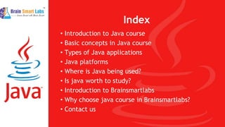 Basic online java course - Brainsmartlabs | PPTX