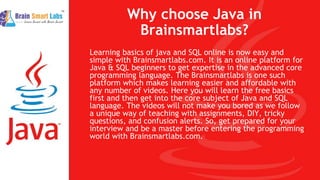 Basic online java course - Brainsmartlabs | PPTX