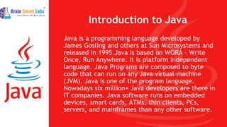 Basic online java course - Brainsmartlabs | PPT