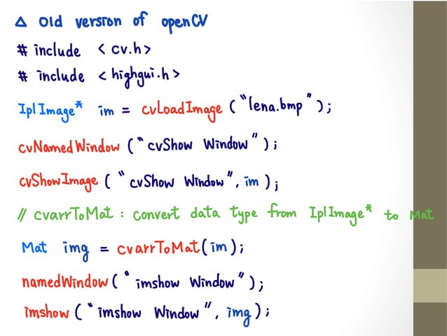 Basic Opencv Functions Using Cpp Ppt