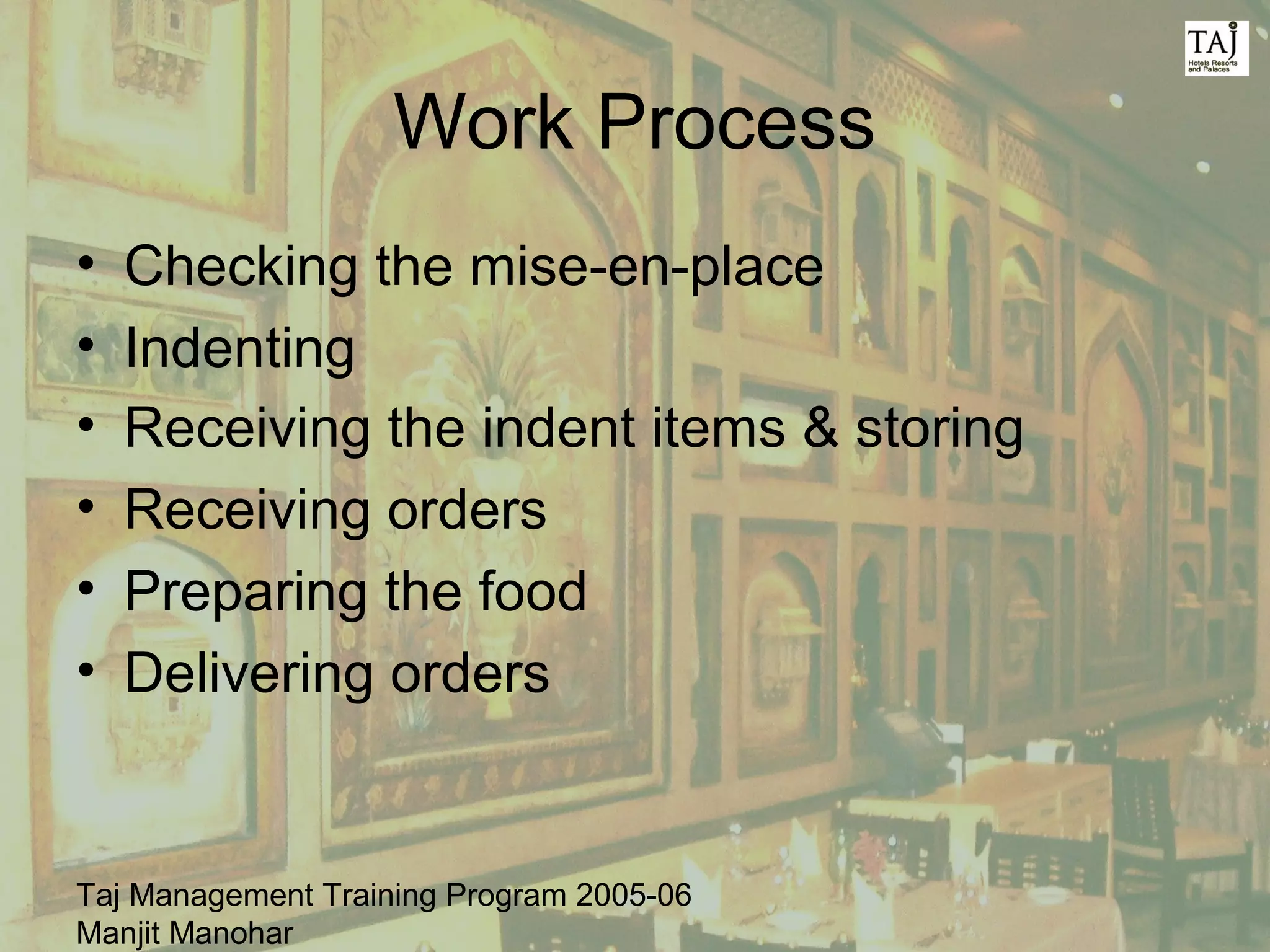 Basic operating procedure – haveli kitchen | PPT