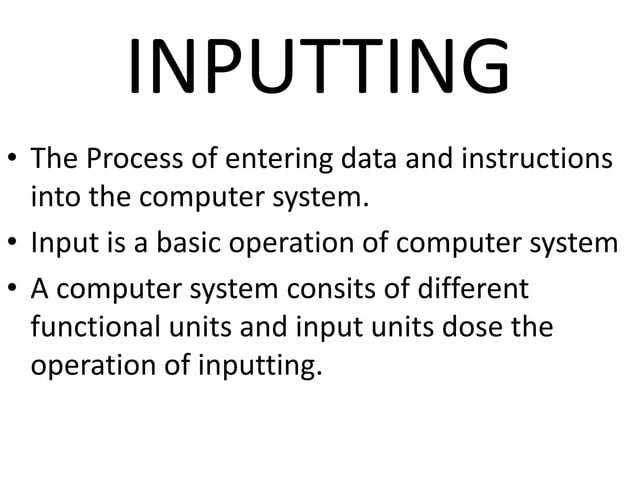 Basic operation of computer | PPTX | Data Storage and Warehousing ...