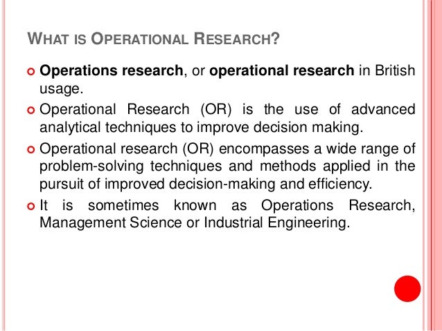 Basic operation research Basic operation research