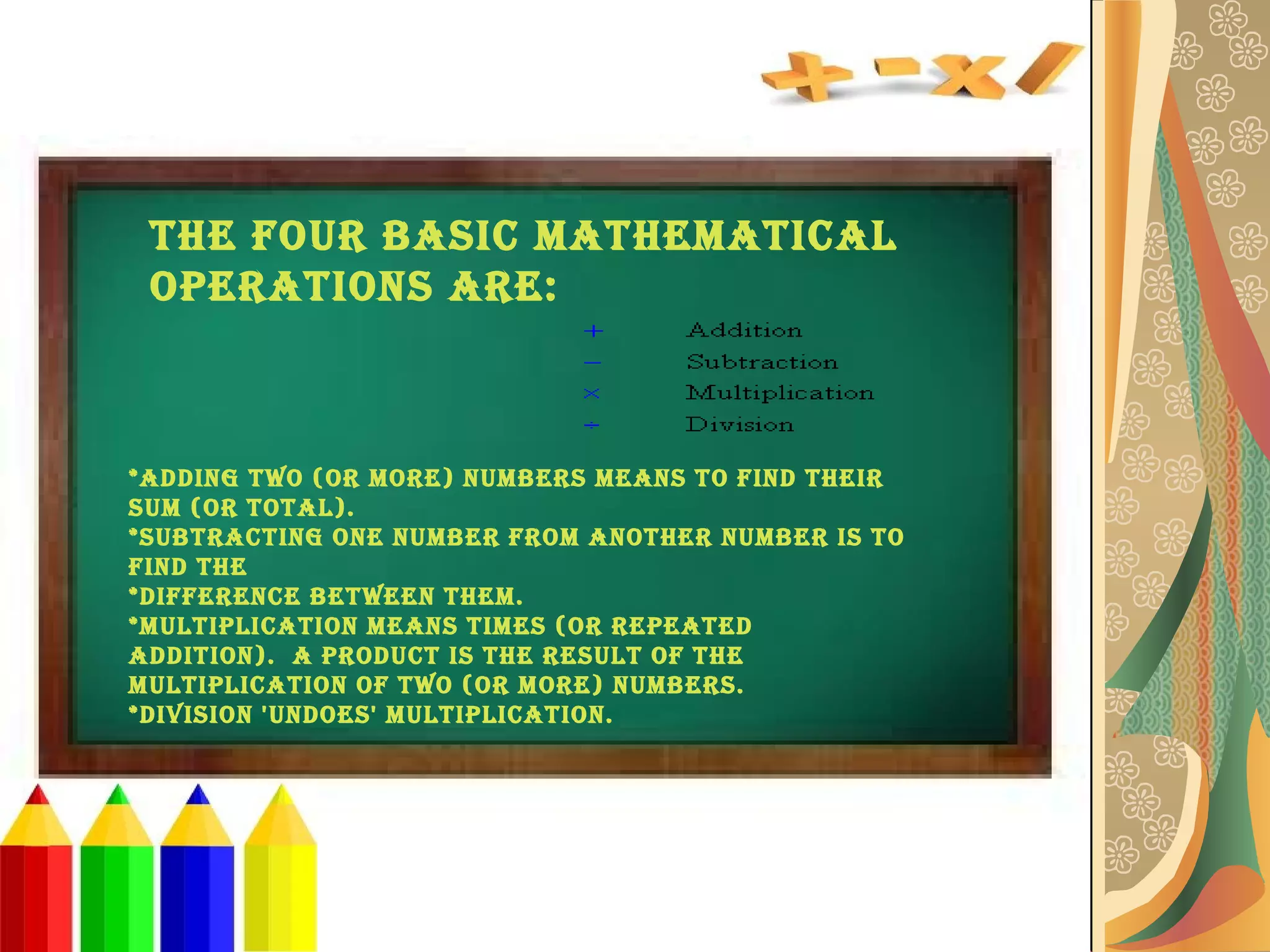Basic operations in Mathematics | PPT