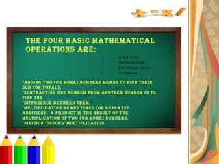 Basic operations in Mathematics | PPT