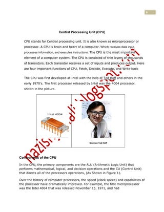 Basic operations of computer my assignment | PDF