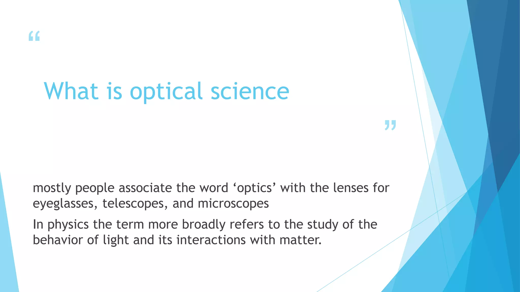 Basic optics | PPTX
