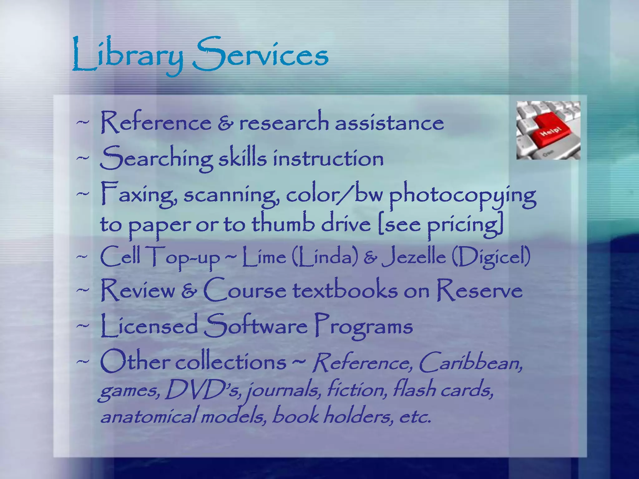 Anne Ross Library Orientation for UMHS | PPTX