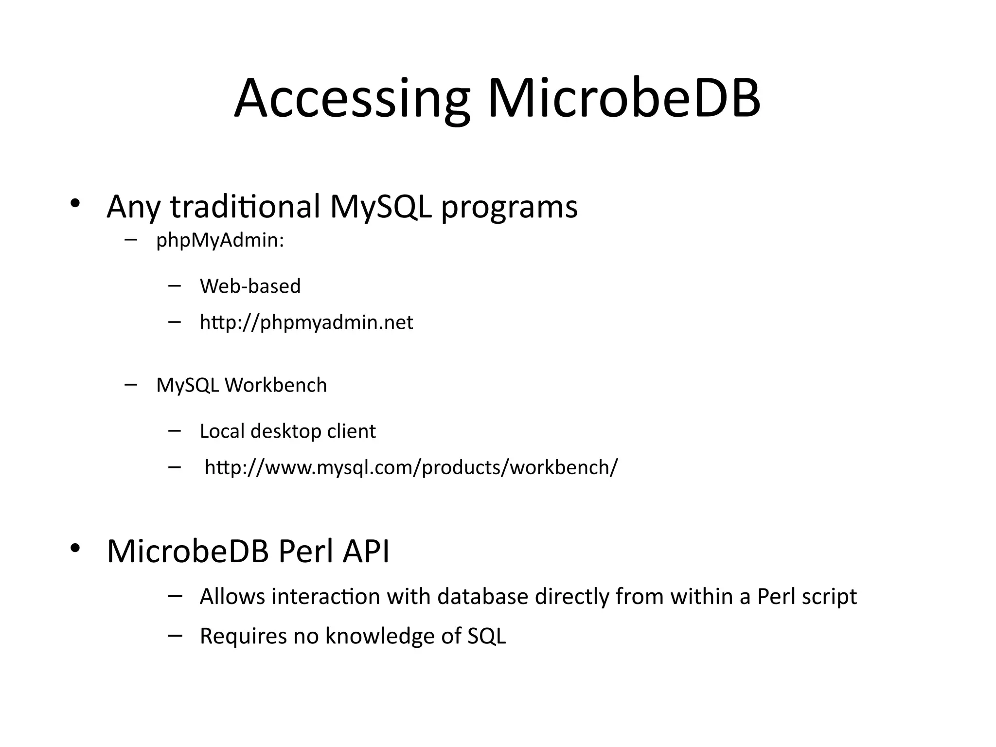 MicrobeDB Overview | PDF