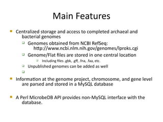 MicrobeDB Overview | PDF