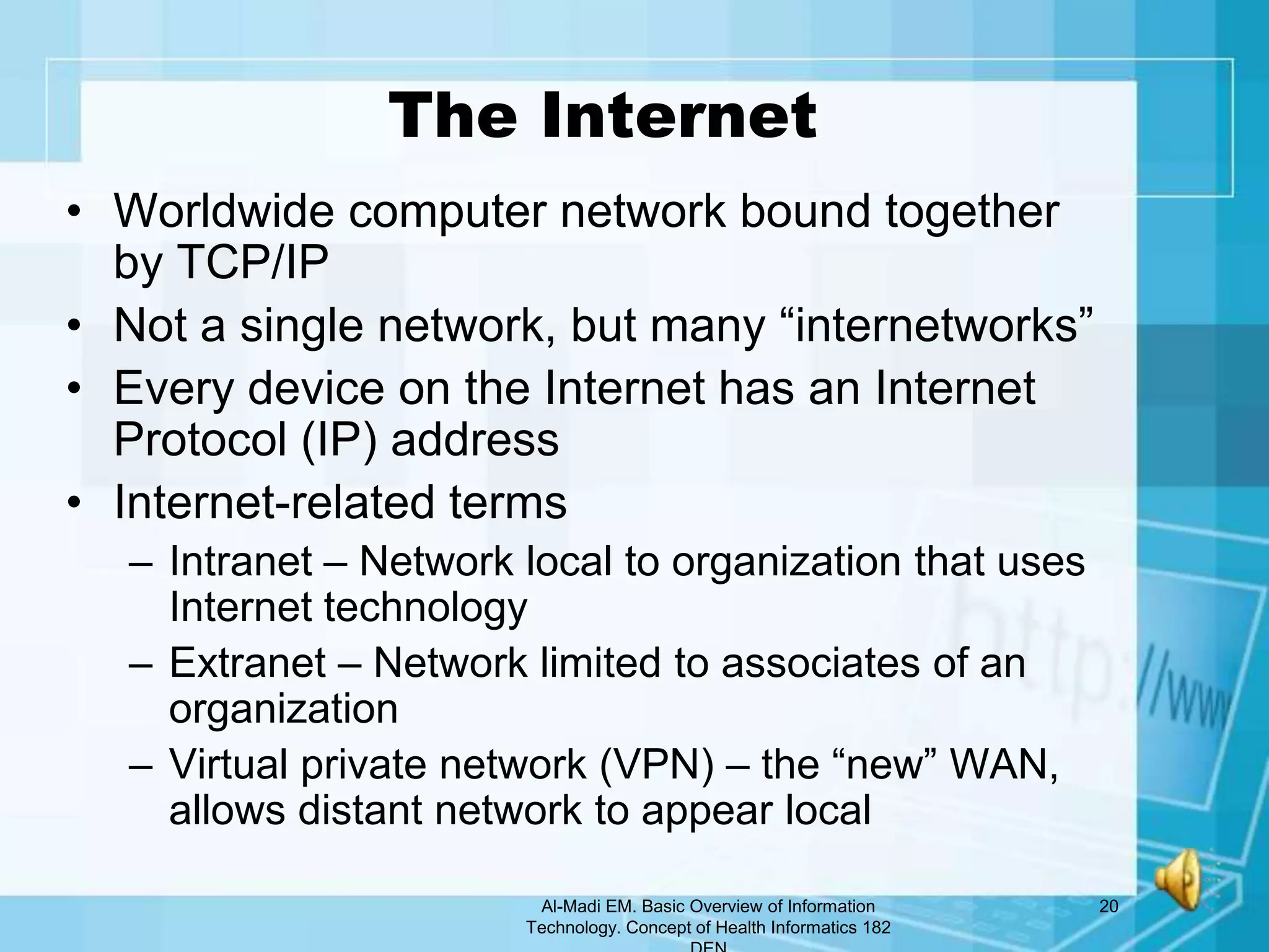 Basic overview of information technology and uses | PPSX
