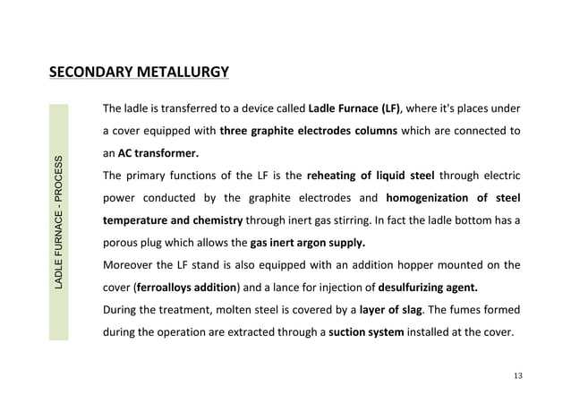 BASIC OXYGEN STEELMAKING (BOS) - The Processing Route (blast furnace ...