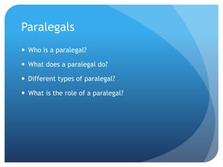 Basic paralegal skills | PPTX