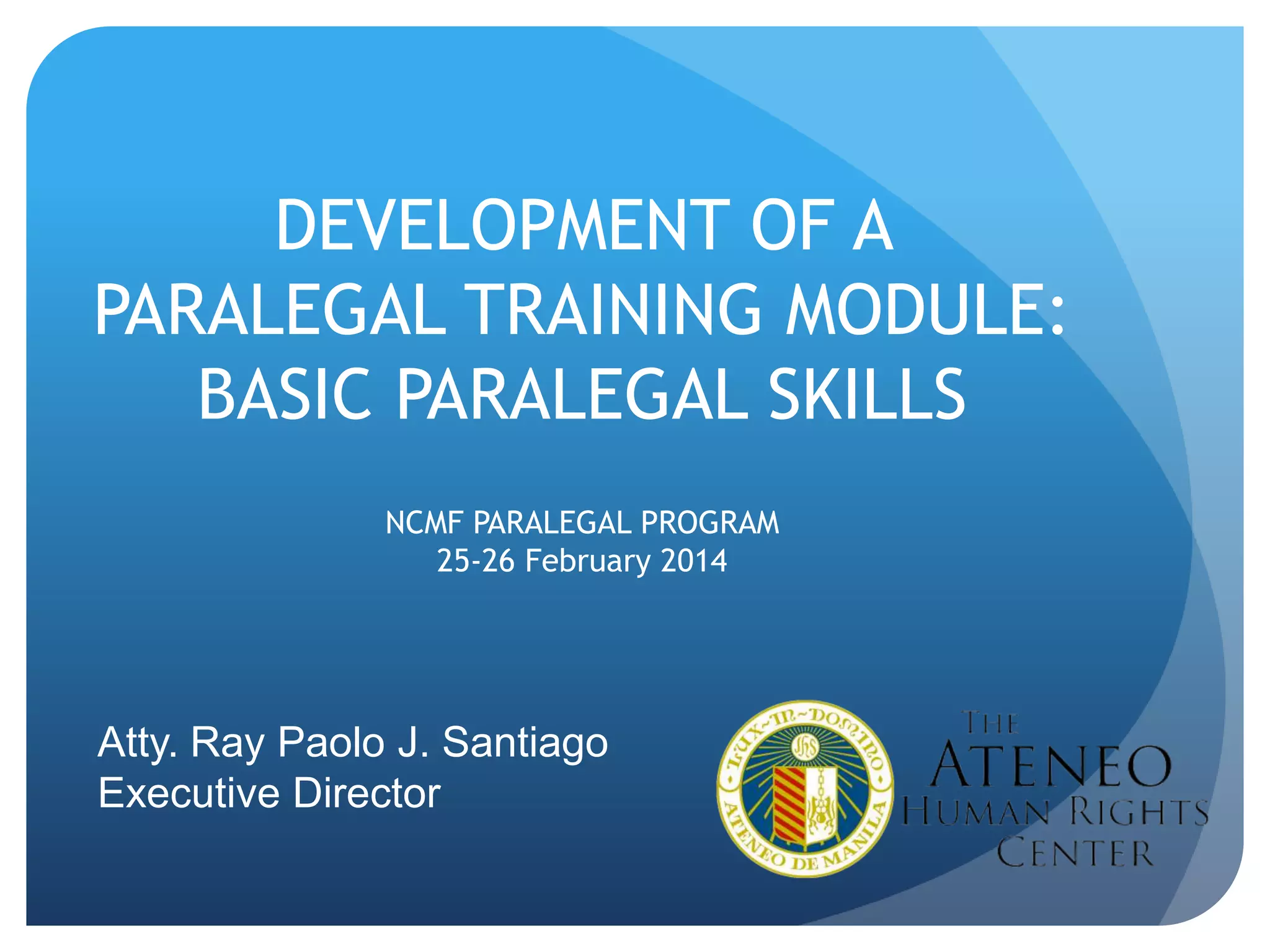Basic paralegal skills | PPTX