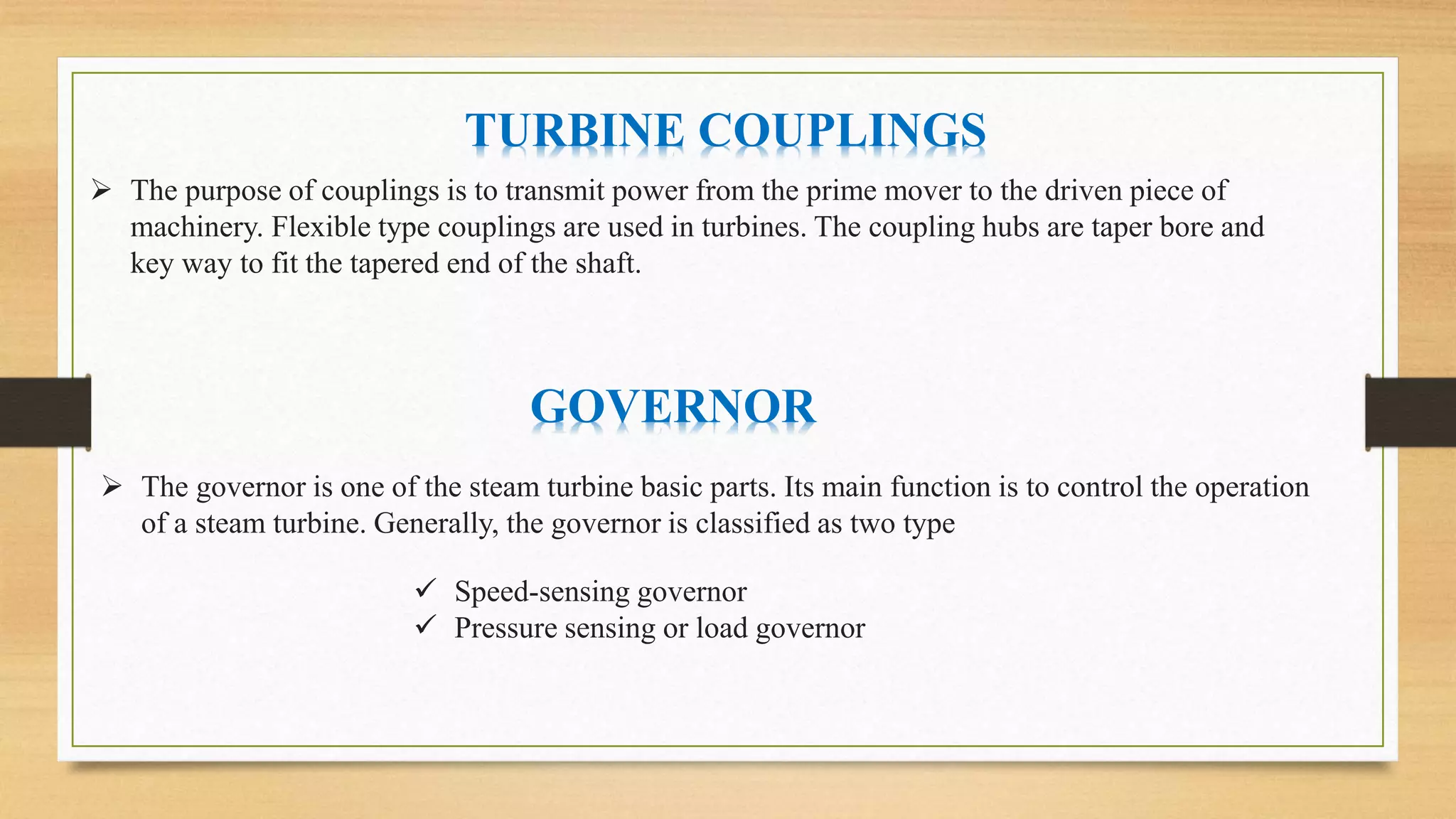BASIC PARTS OF STEAM TURBINE | PPTX