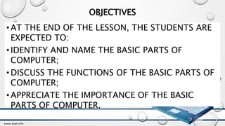 Basic Parts of a Computer.pptx | Computer Peripherals | Computing