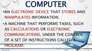 Basic Parts of a Computer.pptx | Computer Peripherals | Computing