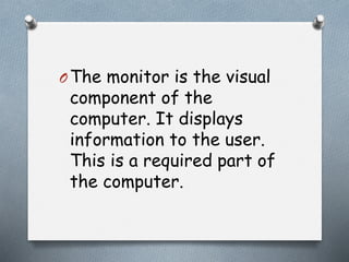 Basic Parts of the Computer | PDF