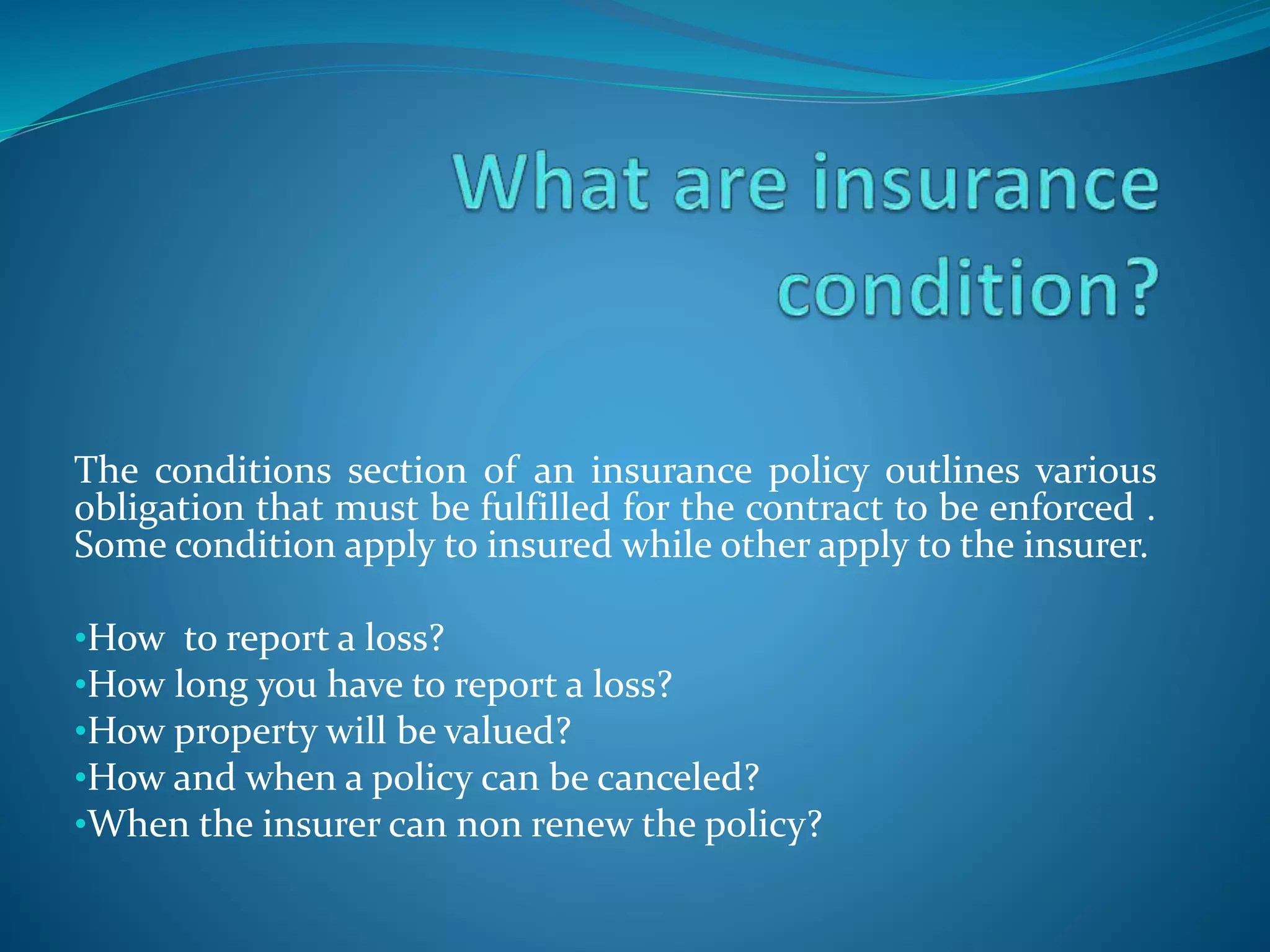 Basic parts of insurance policy 2 | PPTX