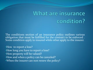 Basic parts of insurance policy 2 | PPT