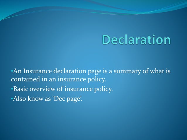 Basic parts of insurance policy 2 | PPT