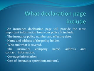 Basic parts of insurance policy 2 | PPT