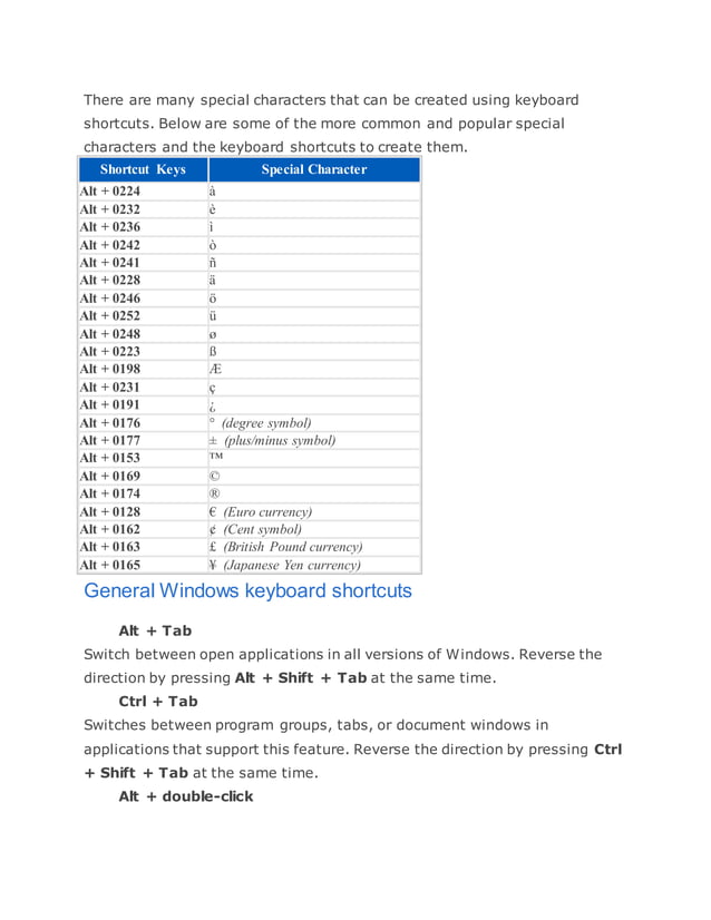 basic shortcut keys in computer | DOCX | Operating Systems | Computer ...