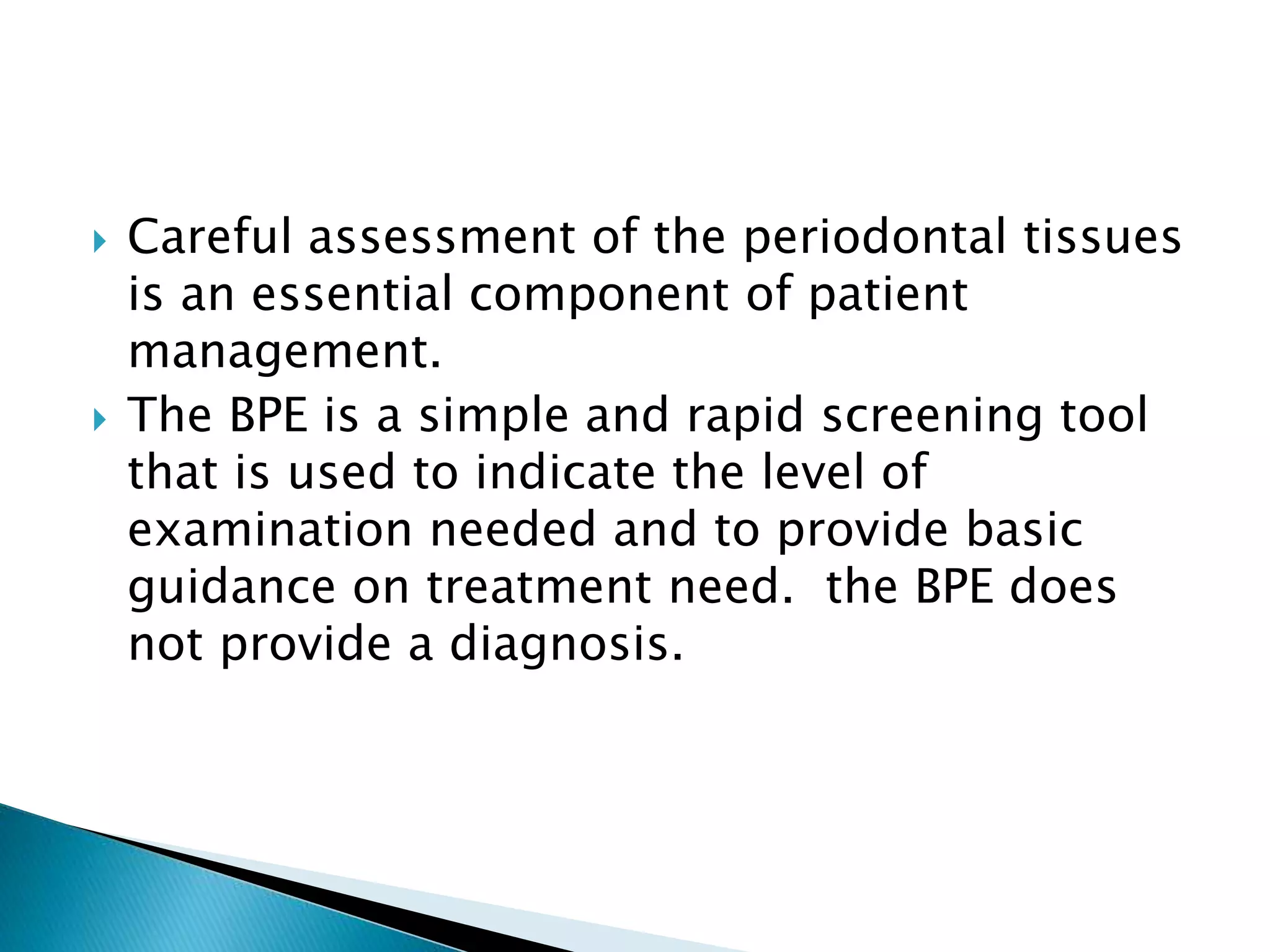 Basic periodontal examination | PPTX