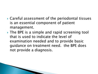 Basic periodontal examination | PPTX