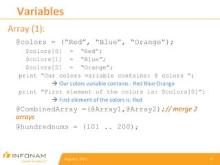 Basic perl programming | PPT