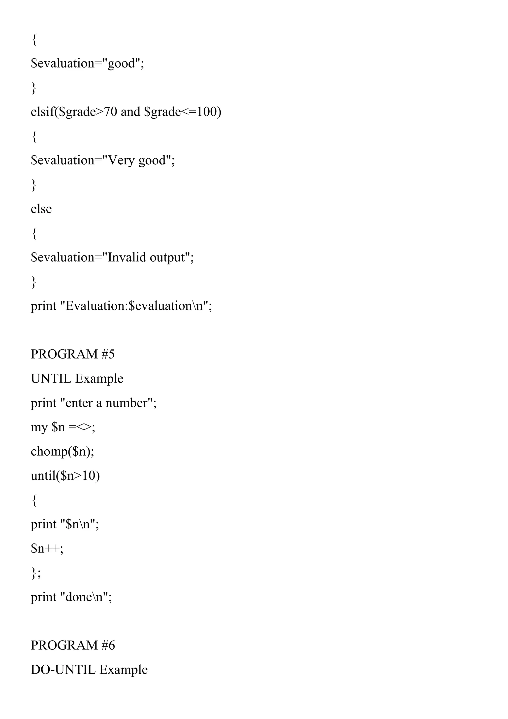 Basic perl programs | PDF