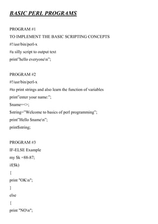 Basic perl programs | PDF