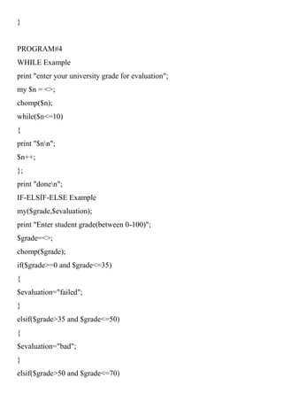 Basic perl programs | PDF