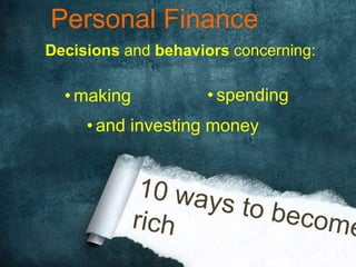Basic personal finance class 4 16 | PPT