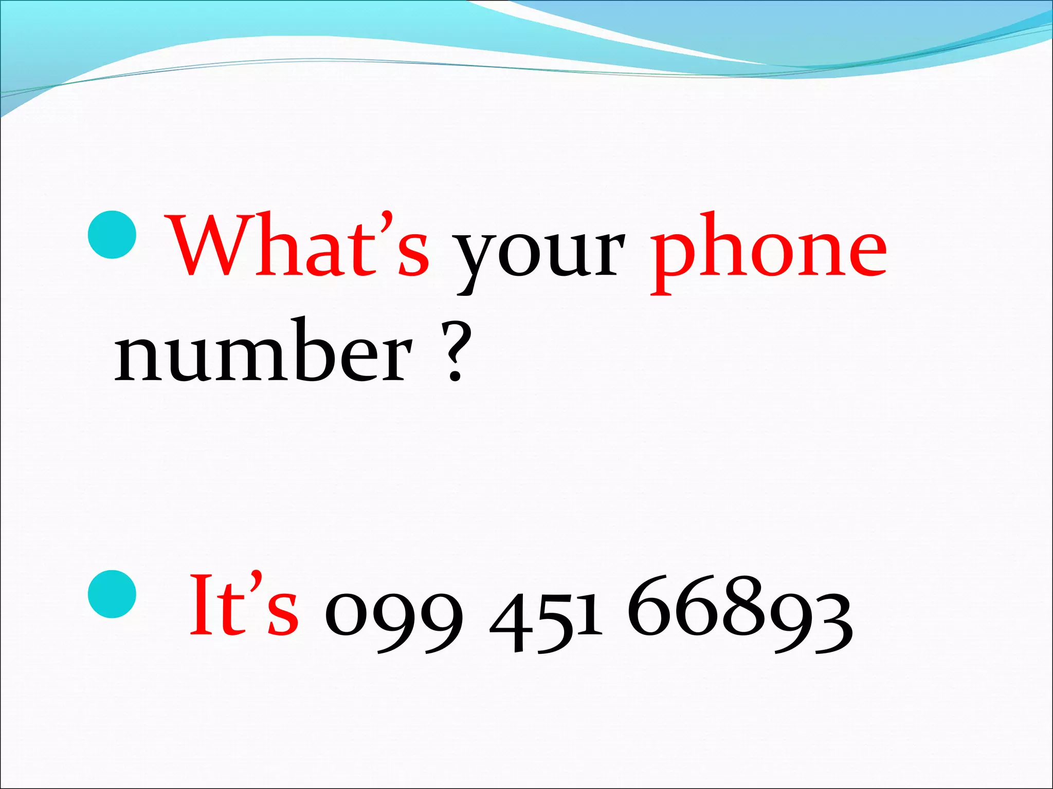 Basic personal questions | PPT