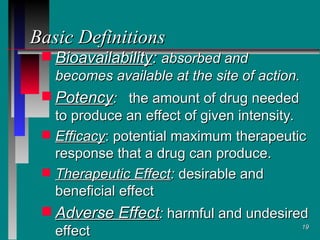 Basic Pharmacology, Basic Definitions about Medicine | PPT